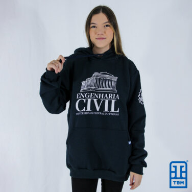 Moletom Canguru preto para Faculdade » T&M Uniformes Personalizados